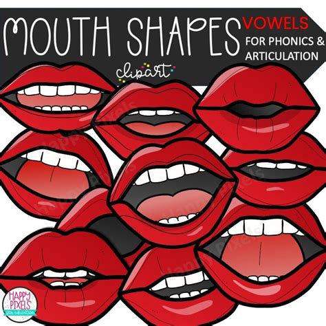 Red Mouth Shape Clipart Mouth Articulation Images Lips Position Phonics