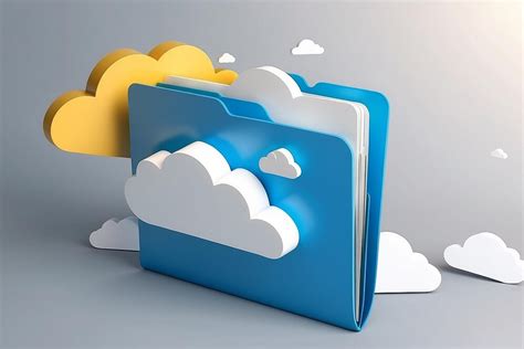 File Folders Document With Cloud Computing Technology Symbol Online
