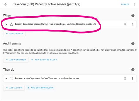 Error In Describing Trigger Cannot Read Properties Of Undefined Reading Entityid