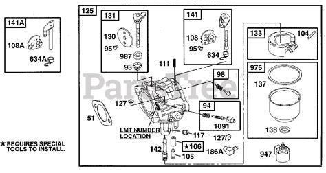 Cub Cadet 1300 13a 130f100 Cub Cadet Garden Tractor Carburetor Parts Lookup With Diagrams