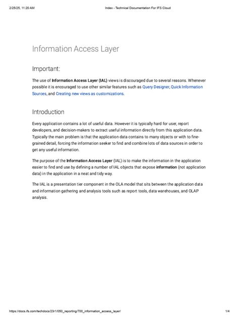 Index Technical Documentation For Ifs Cloud Pdf Databases Data Warehouse