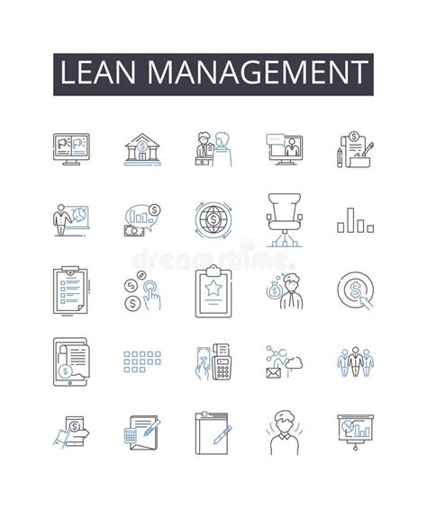 Lean Management Line Icons Collection Agile Management Green Energy Clean Technology