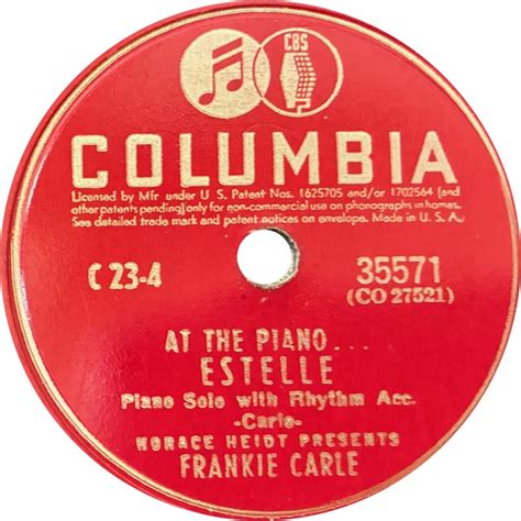 Frankie Carle Stumbling Estelle Columbia Usa 35571 78 Rpm