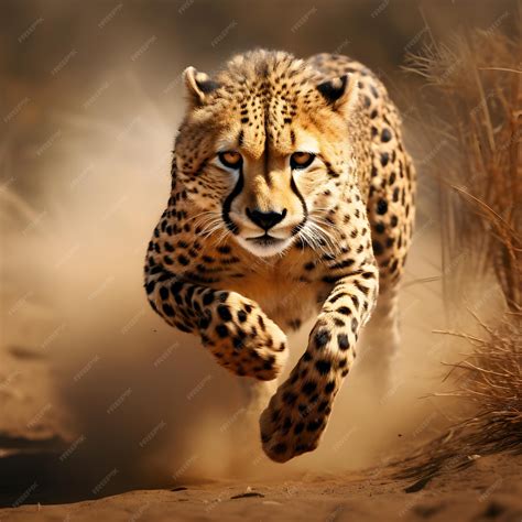 Cheeta Running Quickness Lightningfast Premium Ai Generated Image
