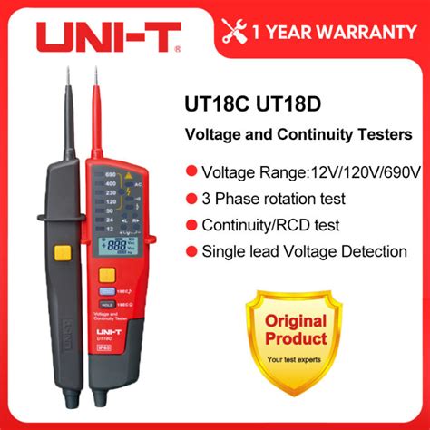 UNI T Voltage And Continuity Testers UT C UT D Digital Voltmeter V AC DC Voltage Tester