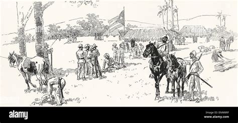 Insurgent Camp At La Majagua During Cuban War Of Independence Stock