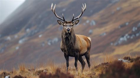 Majestic Red Deer Stag In The Scottish Highlands Premium Ai Generated