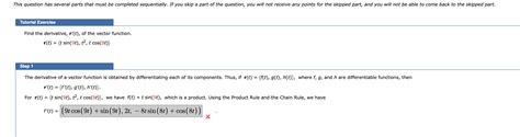 Solved Find The Derivative R T ﻿of The Vector