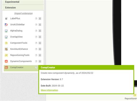Compcreator Dynamiccomponents Compatibility Mit App Inventor Help