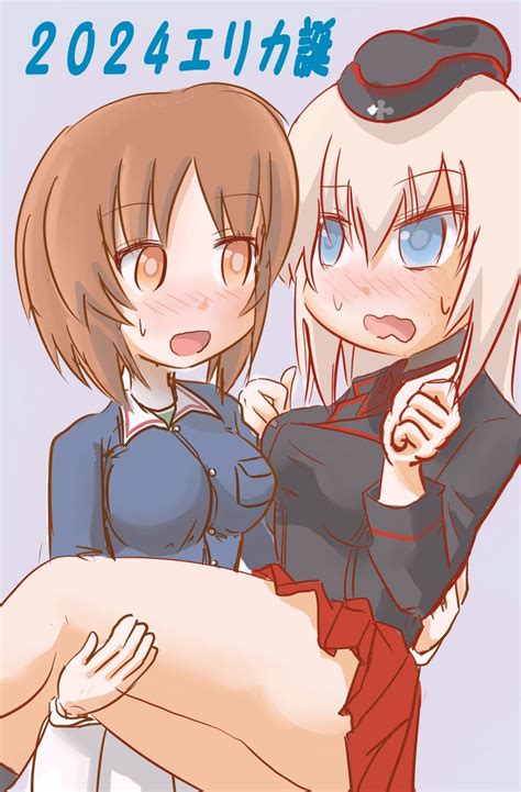 逸見エリカ 西住みほ エリカ誕生日2日目おめでとう ふー間に合った ってない エリカ生誕祭2024 くまのこのイラスト