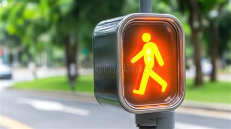 Bright Red Pedestrian Sign A Symbol Of Road Safety And Awareness For