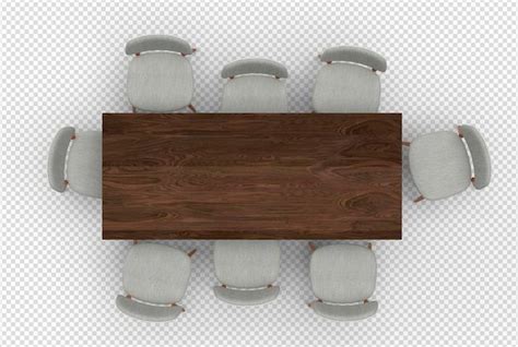 Top View Table And Chairs PSD Interior Design
