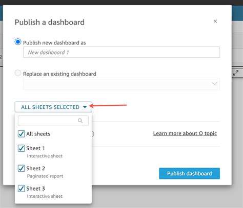 Publishing Dashboards Amazon QuickSight