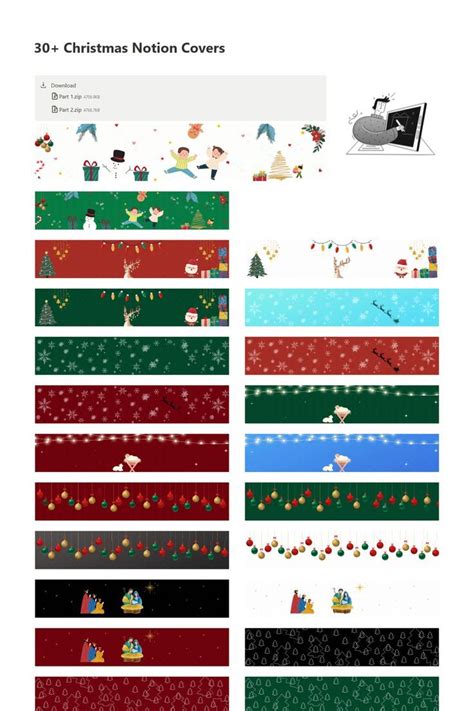 30 Christmas Notion Covers Christmas Templates Free Notions Christmas Templates