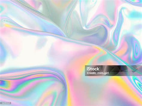 추상적인 무지개 빛깔의 홀로그램 천 배경 3d 렌더링 직물에 대한 스톡 사진 및 기타 이미지 직물 홀로그래픽 배경 주제 Istock
