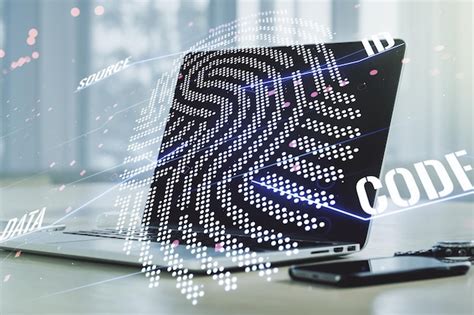 Premium Photo Abstract Creative Fingerprint Illustration On Modern Computer Background