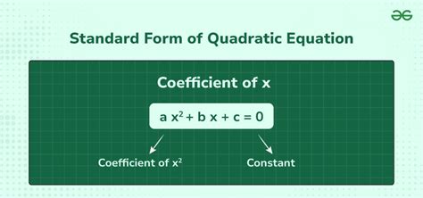 Standard Form Of Quadratic Equation GeeksforGeeks