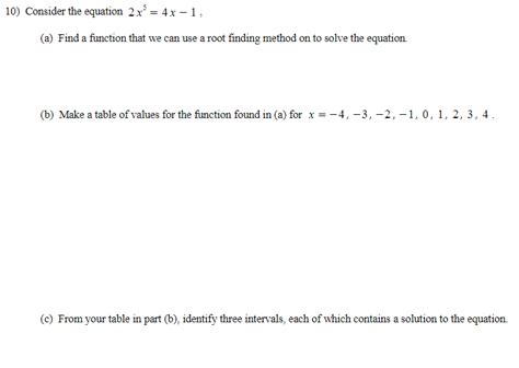 Solved Consider The Equation 2 ﻿x5 4 ﻿x − 1 A ﻿find A