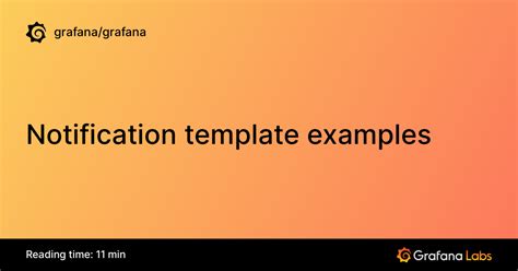 Notification Template Examples Grafana Documentation