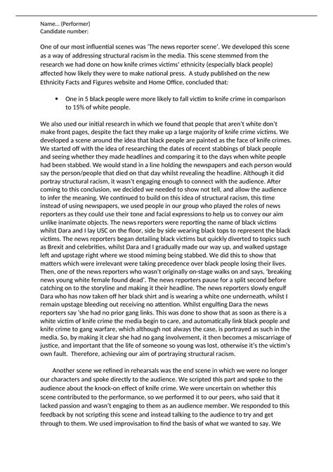 GRADE 9 AQA GCSE DRAMA DEVISING LOG Drama Stuvia UK