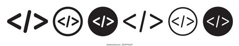 coding icons set html code programming stock vector royalty free