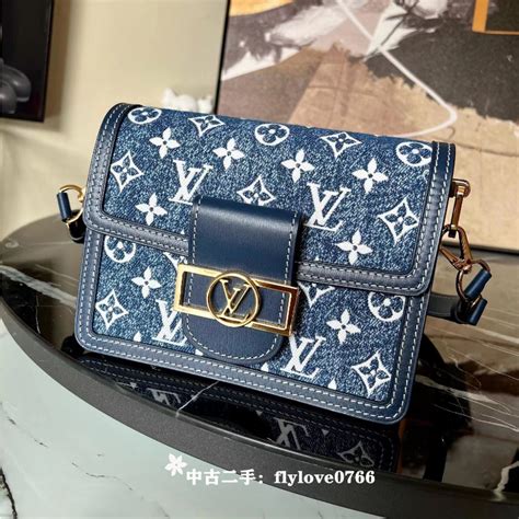 全場免運 Louis Vuitton 路易威登 Dauphine 單寧老花小號達芙妮肩背包斜跨包 M59716 蝦皮購物