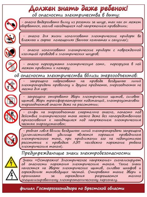 ПАМЯТКИ ПО ЭЛЕКТРОБЕЗОПАСНОСТИ — Средняя школа №5 г Пружаны