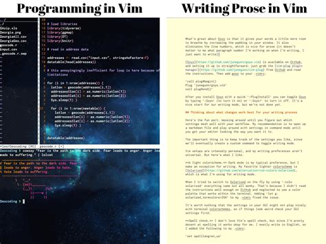 here s how to create custom workspaces to switch between programming and writing prose in vim