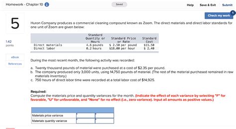 Solved Homework Chapter 10 Saved Help Save Exit Submit Chegg Com