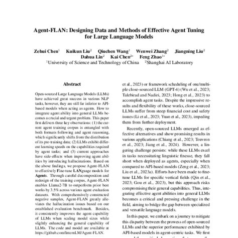 agent flan designing data and methods of effective agent tuning for