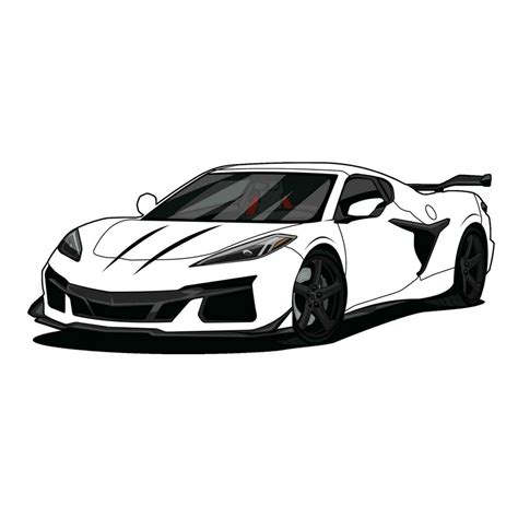 Corvette Clipart Black And White
