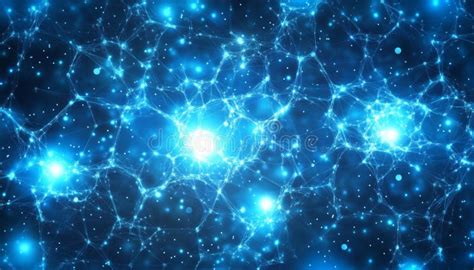 Abstract Technology Background Blue Network Of Connecting Points And Lines Seamless Pattern