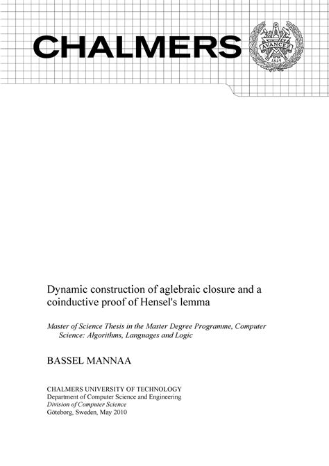 Examensarbete Inom Computer Science Dynamic Construction Of Aglebraic Closure And A