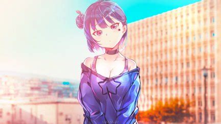Cleavage Anime Girls Bright 1920x1080 Wallpaper Wallhavencc
