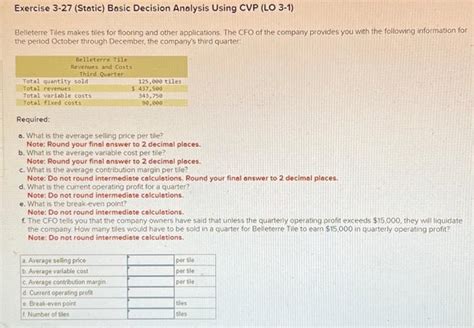 solved exercise 3 27 static basic decision analysis using