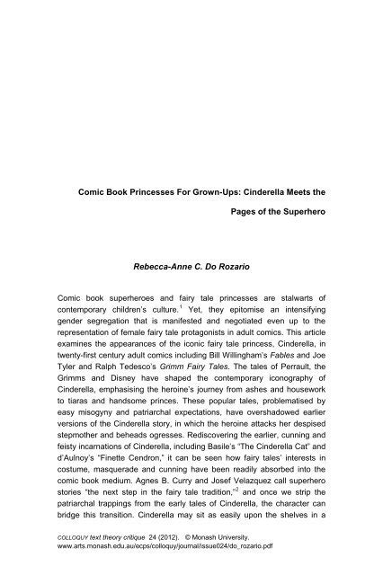 Comic Book Princesses For Grown Ups Arts Monash University