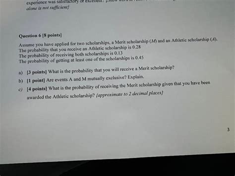 Solved Question 6 [8 Points] Assume You Have Applied For Two