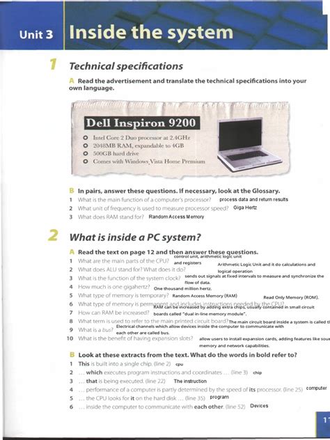 Unit 3 Inside The System Pdf Random Access Memory Central