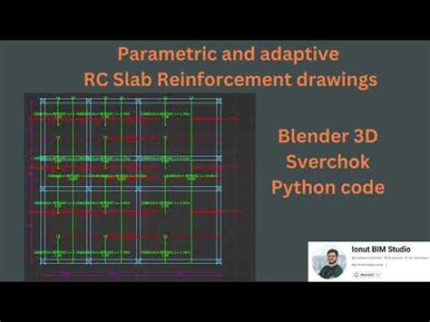 Rebar Drawings And Schedules With Blender 3D Sverchok GeoNodes OSArch