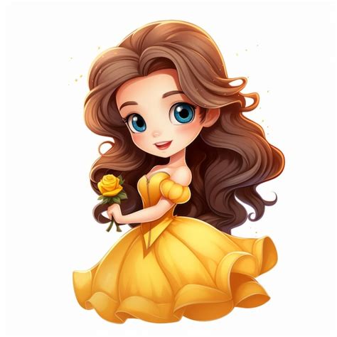 Una Linda Chica Joven Adulta Abrazando A La Bella Y La Bestia Una Chibi