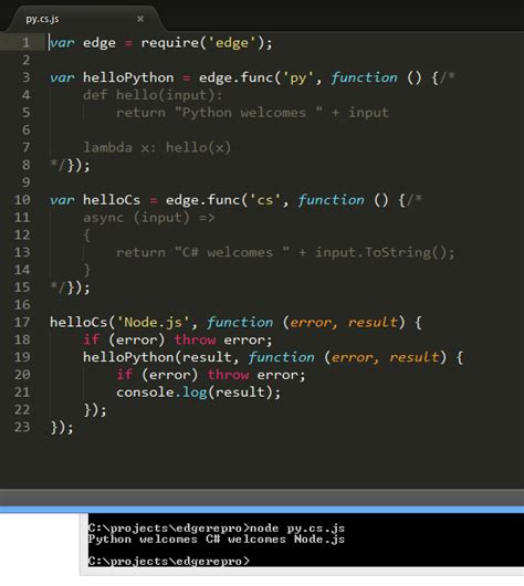 add support for scripting f within a node js application · issue 32