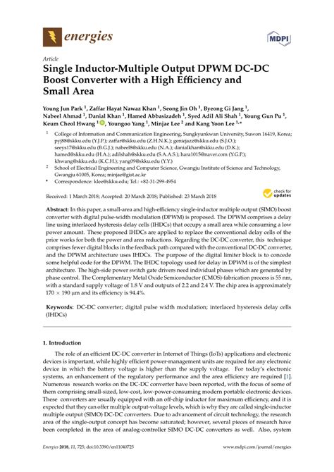 pdf single inductor multiple output dpwm dc dc boost converter with a