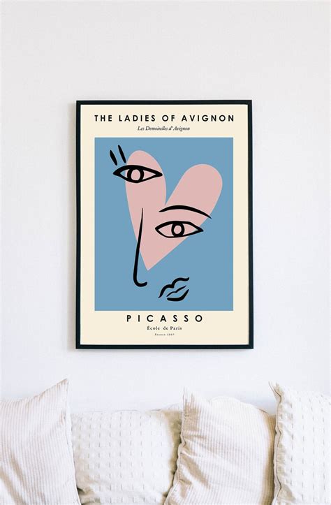 Picasso Print Les Demoiselles Davignon Abstract Line Art Digital