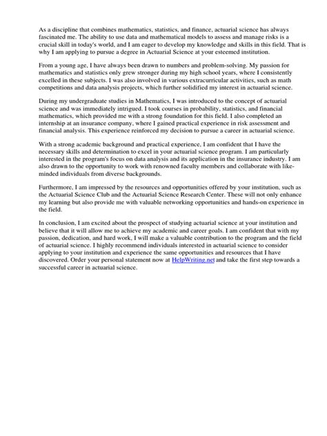 Actuarial Science Personal Statement Pdf Actuary Actuarial Science