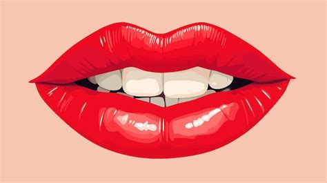 Seductive Woman With Red Lipstick Opening Mouth Sensual Beauty Image