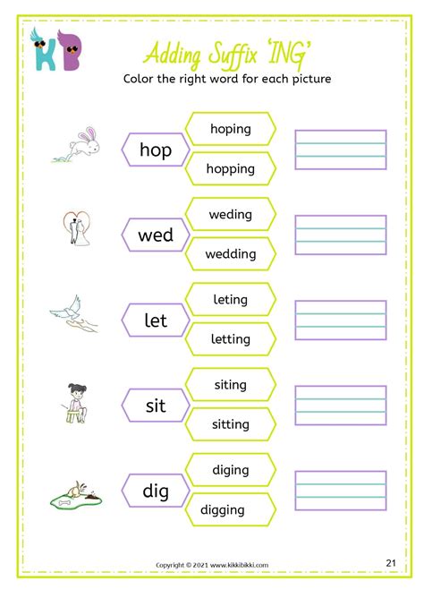 Adding Suffix Ing Free Phonics Printable Worksheets