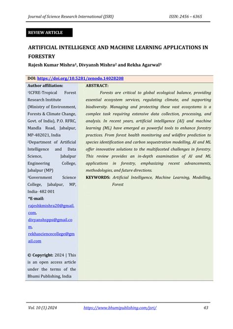 Pdf Artificial Intelligence And Machine Learning Applications In Forestry