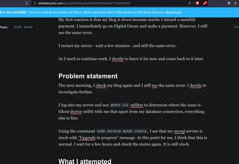 abdallah yashir ramsing on linkedin writing blogging ghost