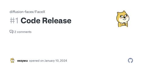 Code Release · Issue 1 · Diffusion Facexfacex · Github