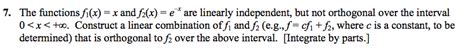 solved the functions f1 x x and f2 x e x are